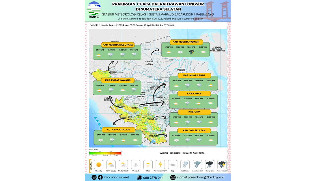 Puncak Musim Hujan Kedua, Sumsel Diingatkan Waspada Banjir dan Longsor – Trans Sumsel